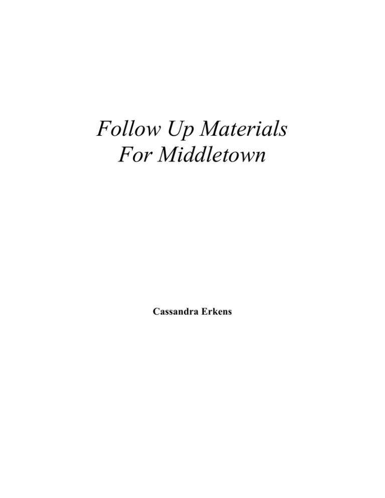 Follow up Materials - Middletown Public Schools