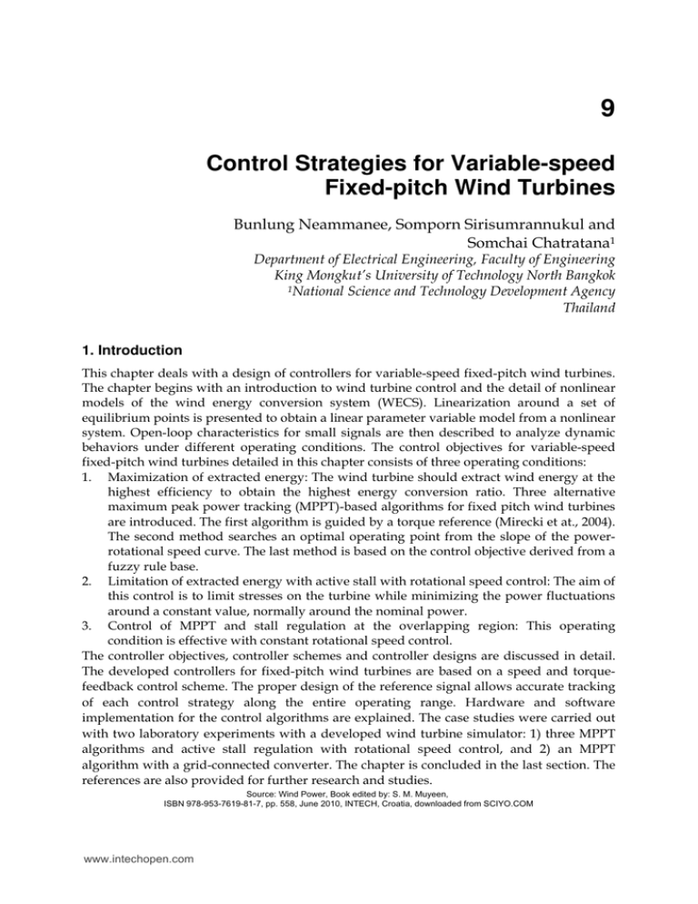 9 Control Strategies for Variable-speed Fixed