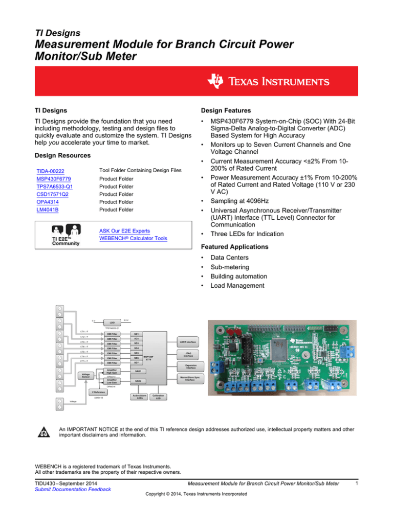 Measurement Module for Branch Circuit Power