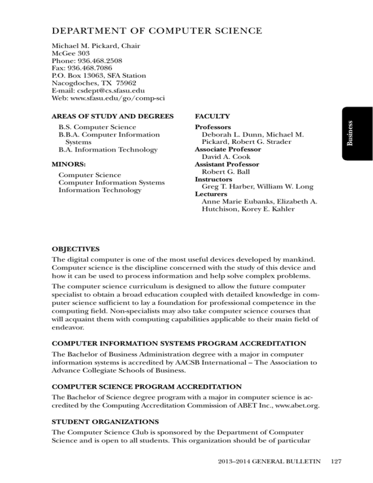 DepartMent OF COMputer SCienCe