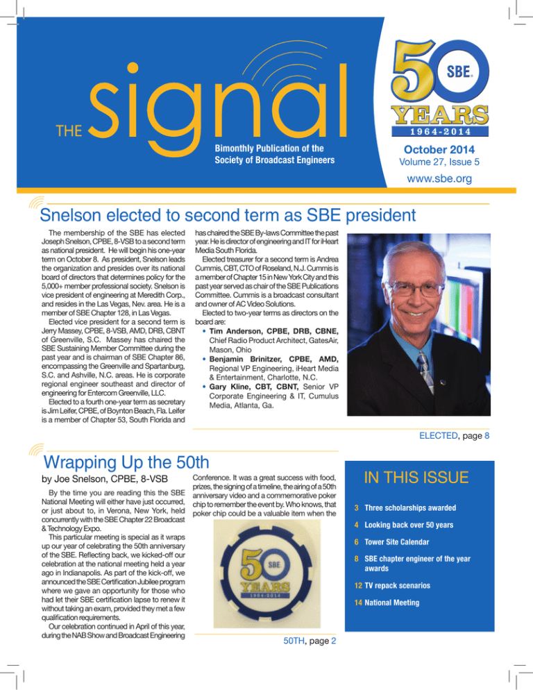 October 2014 Society Of Broadcast Engineers
