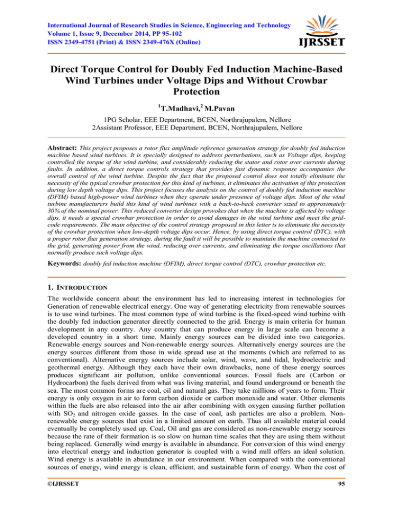 Direct Torque Control For Doubly Fed Induction Machine