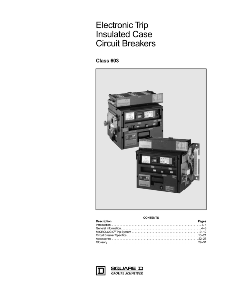 Electronic Trip Insulated Case Circuit Breakers