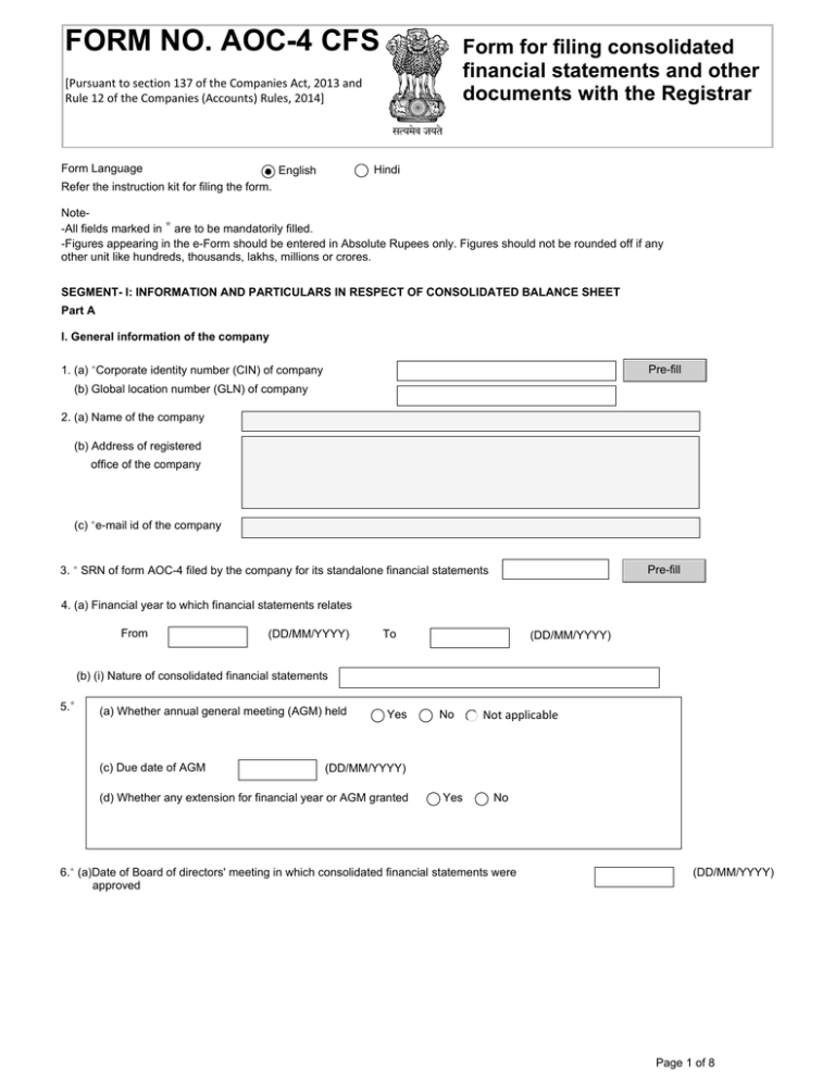 FORM NO AOC 4 CFS