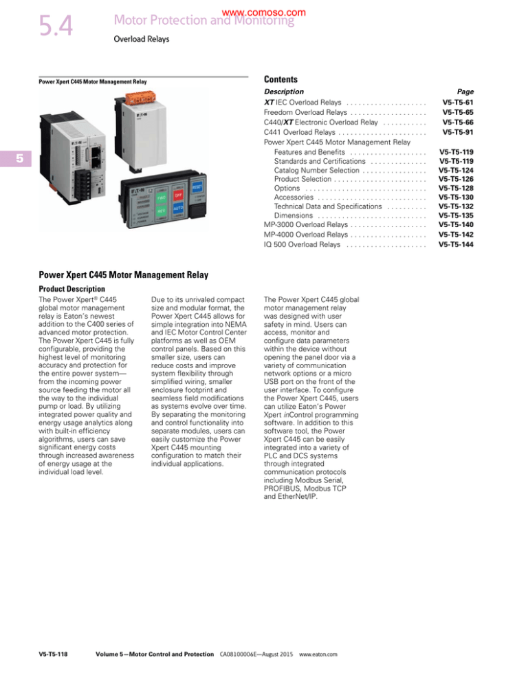 C445 Series Power Xpert Intelligent Motor Catalog