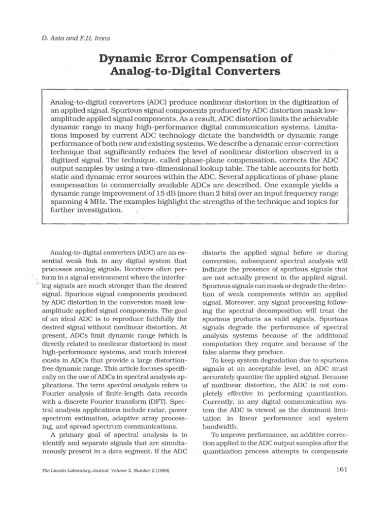 Dynamic Error Compensation of Analog-to