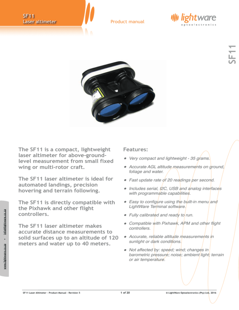 SF11 - Laser Altimeter Manual - Rev 5.pages