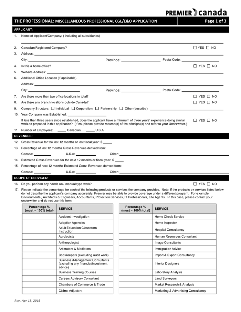 Page 1 Of 3 Premier Group Of Companies Page 1 Of 3 Premier Group Of Companies