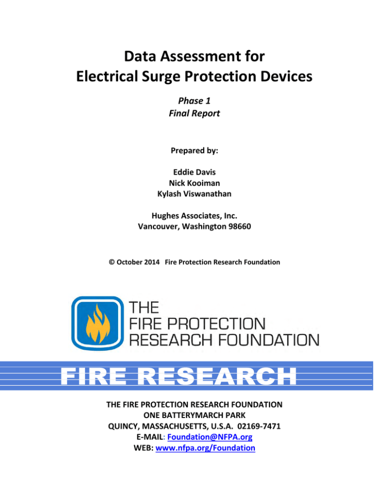 Data Assessment for Electrical Surge Protection Devices