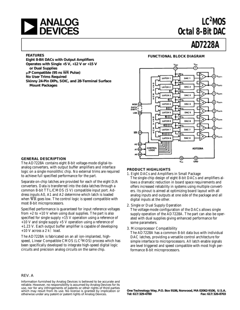 AD7228A LC2MOS Octal 8 AD7228A LC2MOS Octal 8