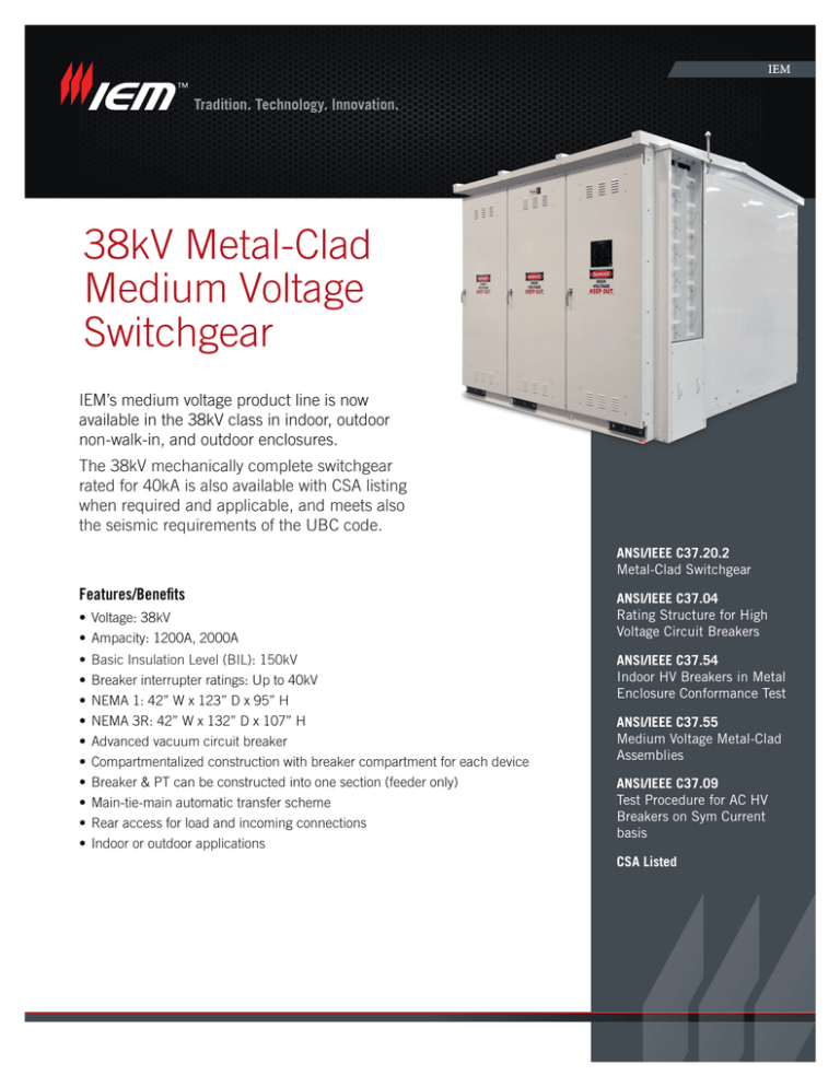 38kV Metal-Clad Medium Voltage Switchgear
