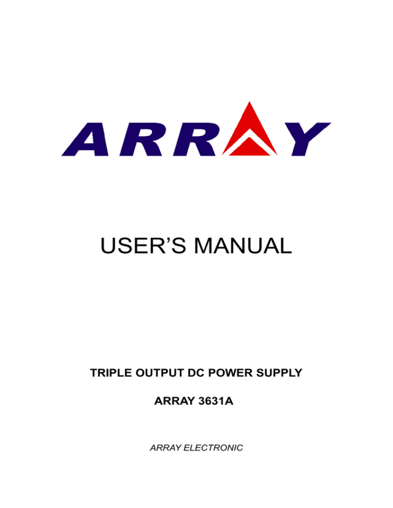 3631A User`s manual