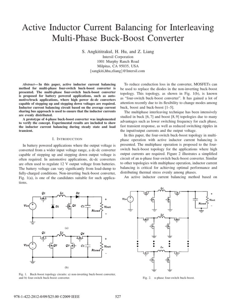 Active Inductor Current Balancing Buck-Boost Converter