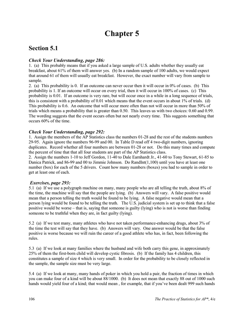 5 Chapter 4 Ap Statistics CarissaArron 5 Chapter 4 Ap Statistics CarissaArron