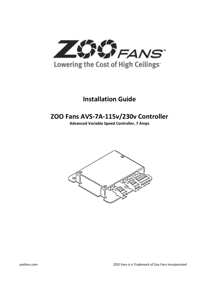 Installation Guide ZOO Fans AVS-7A