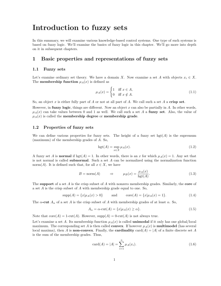 Introduction To Fuzzy Sets