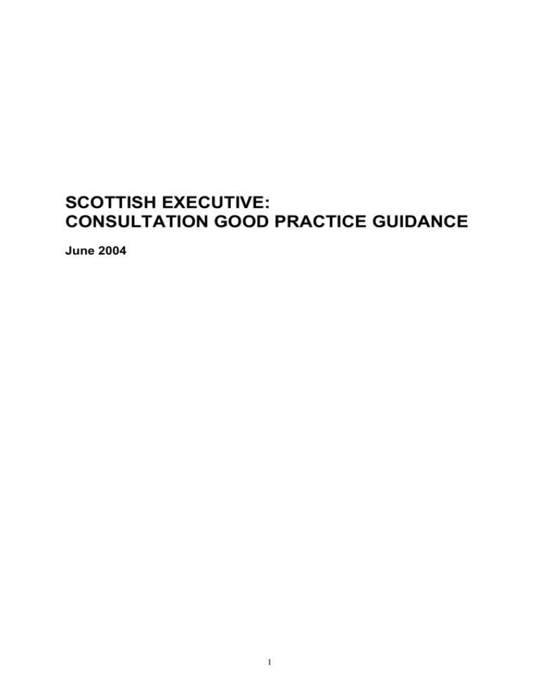Good Practice Guidance On Consultation