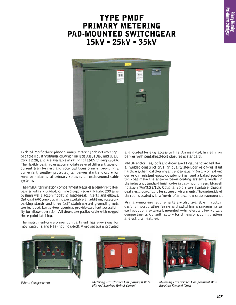 TYPE PMDF PRIMARY METERING PAD