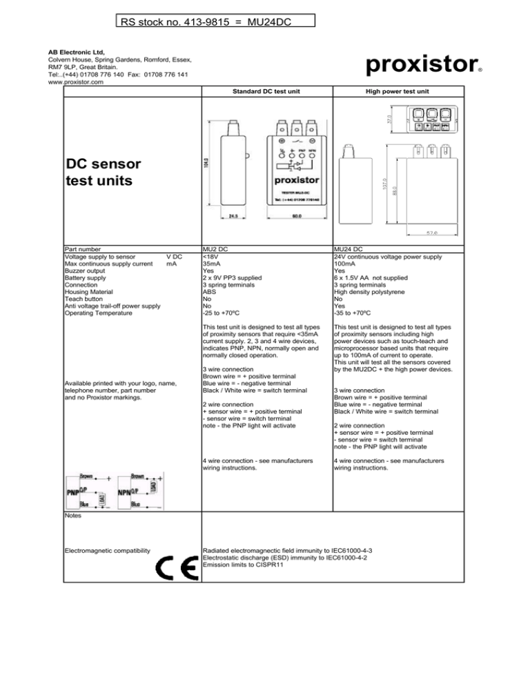 proxistor - Electrocomponents