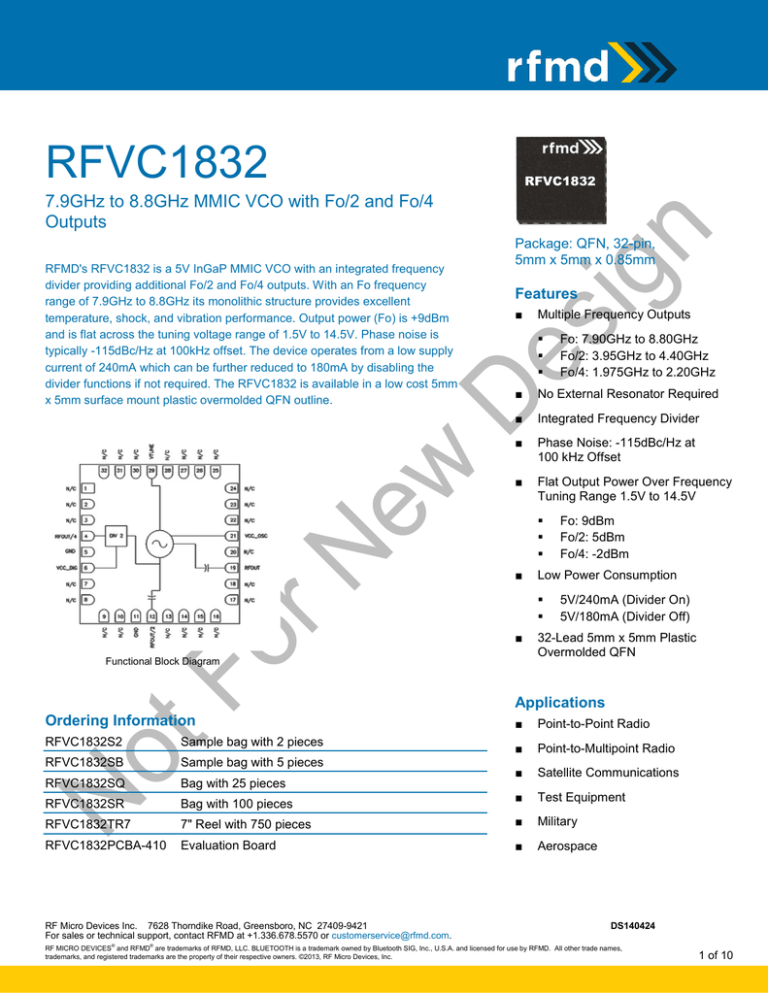 RFMD Datasheet Template