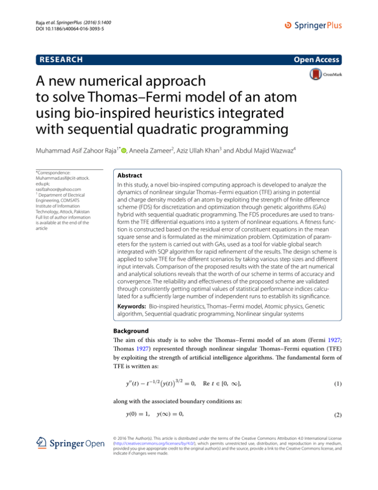 A new numerical approach to solve Thomas–Fermi