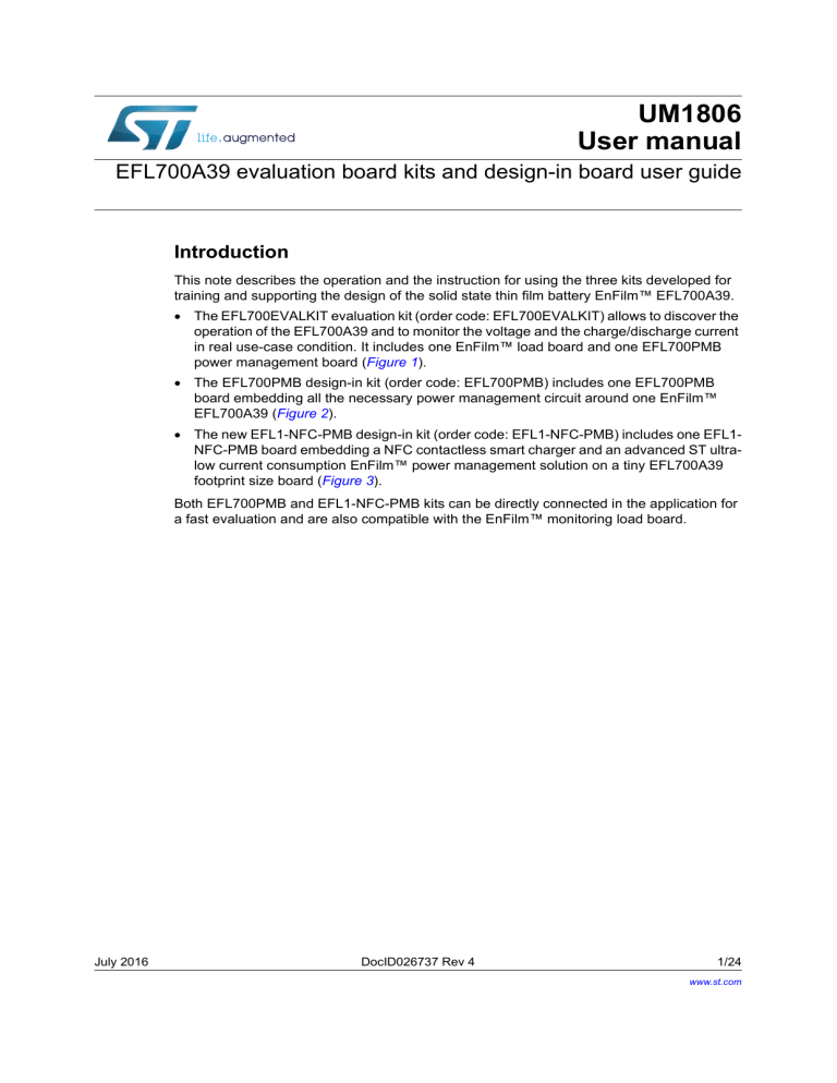 EFL700A39 evaluation board kits and design