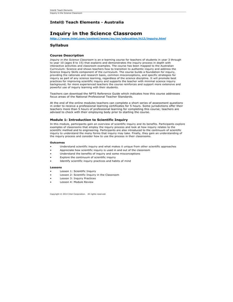 Inquiry in the Science Classroom