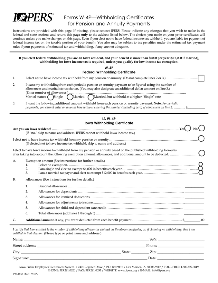 2016 Form W 4P