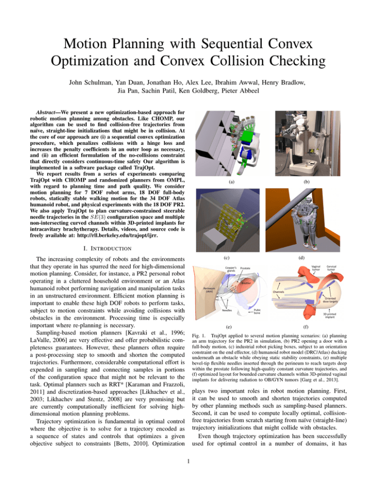 Motion Planning With Sequential Convex Optimization And Convex