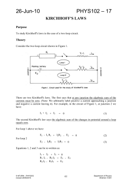 Experiment 4: Kirchhoff's Laws