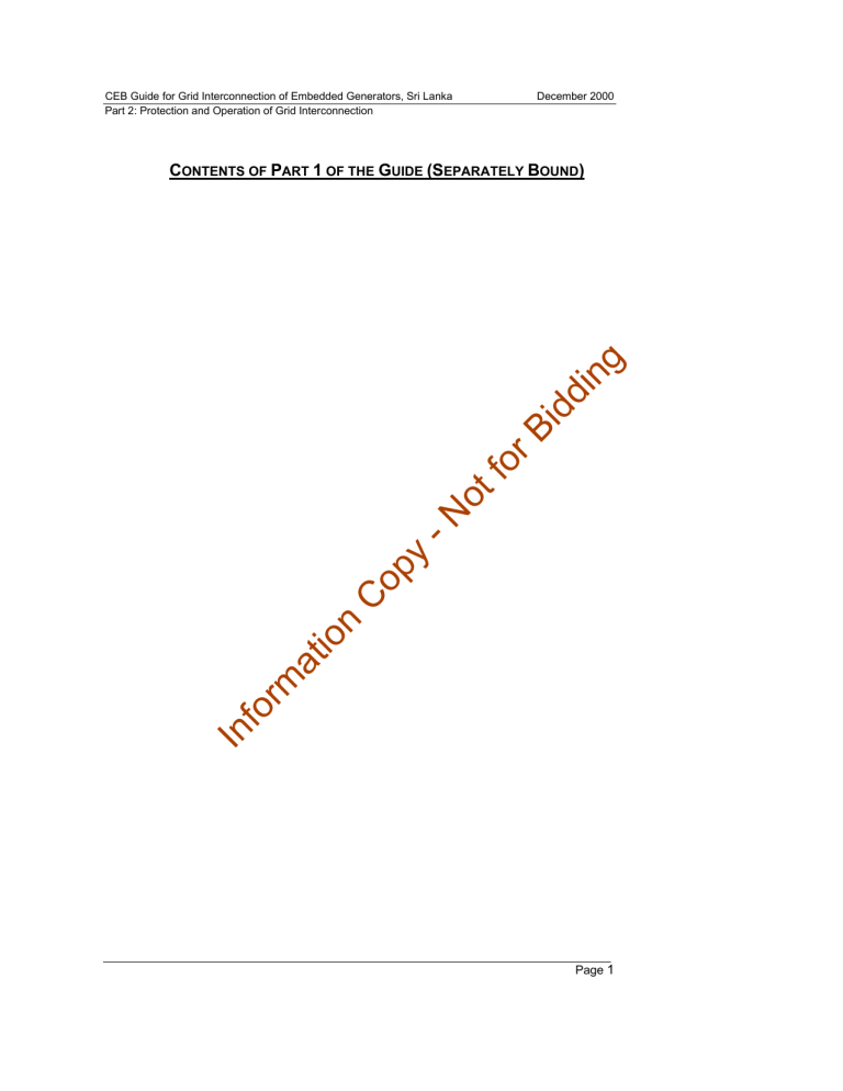 Information Copy - Not for Bidding