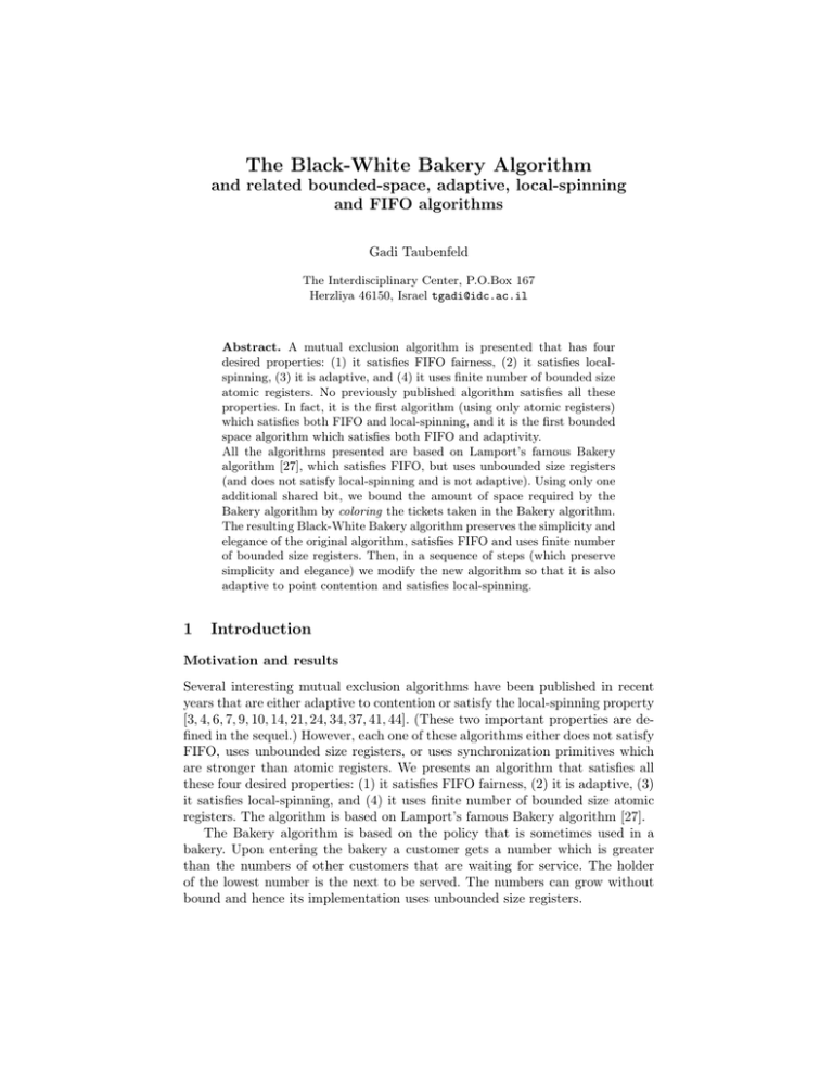 The Black-White Bakery Algorithm
