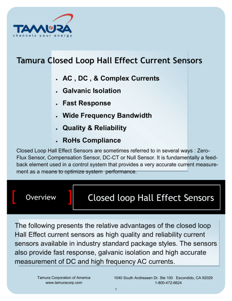 Closed loop Hall Effect Sensors