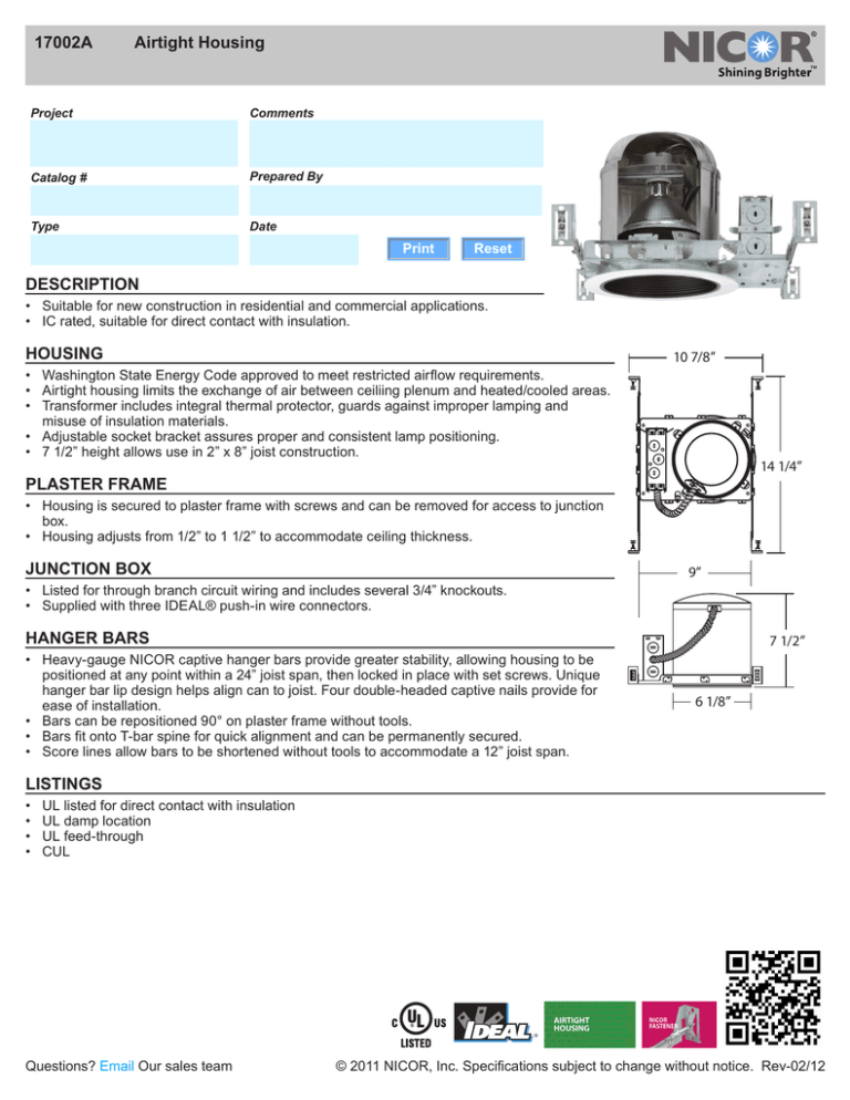Spec Sheet