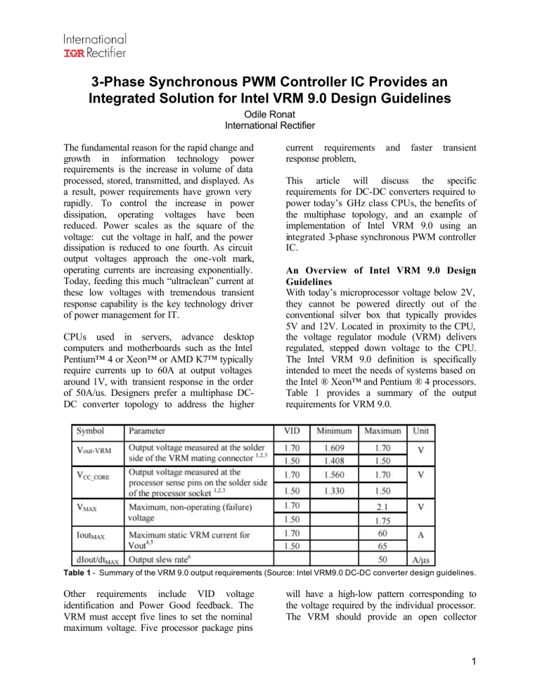 3-Phase Synchronous PWM Controller IC Provides