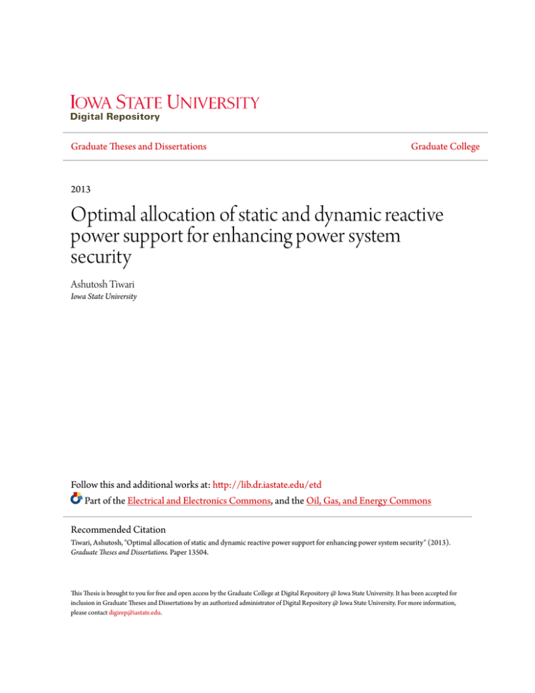 Optimal Allocation Of Static And Dynamic Reactive Power Support For