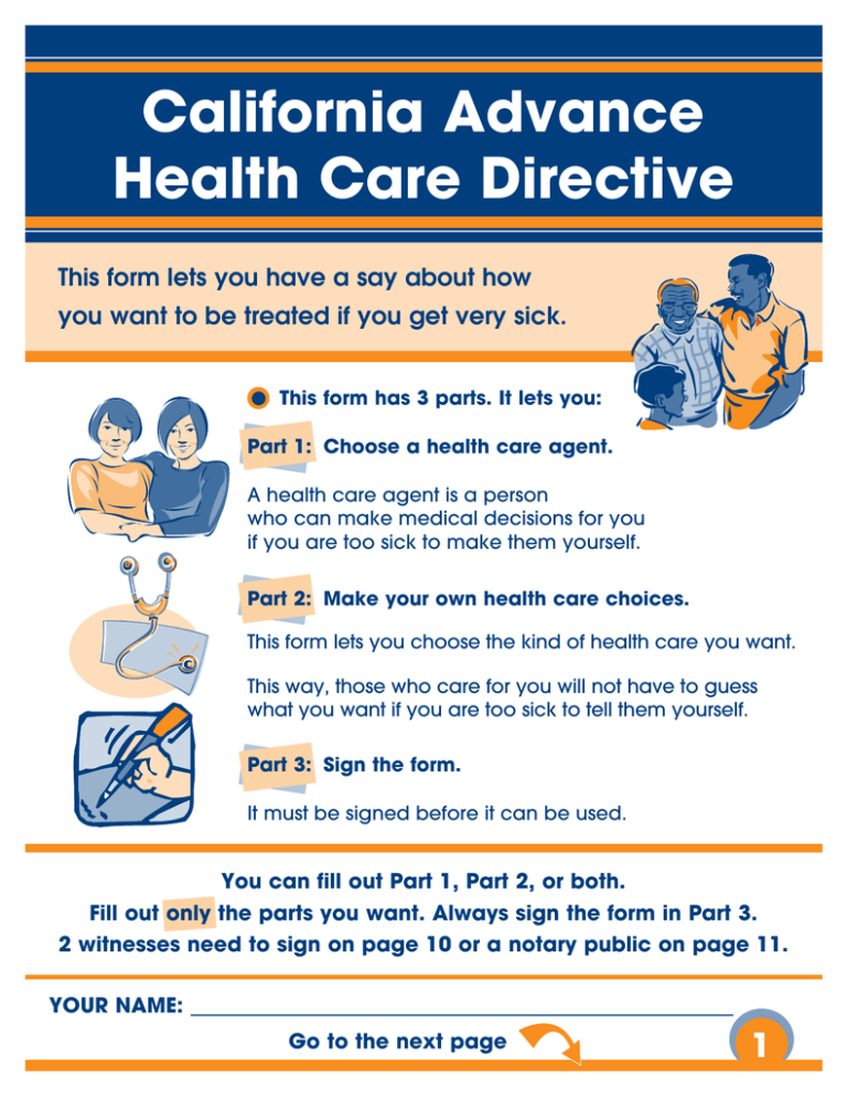 California Advance Health Care Directive California Advance Health Care Directive