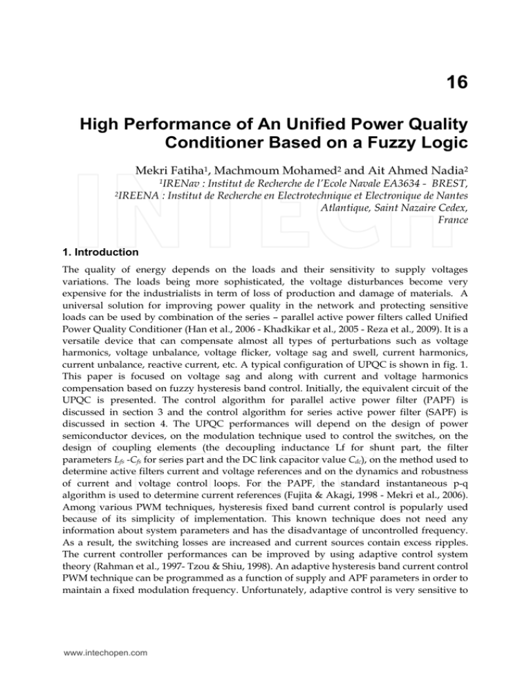 High Performance of An Unified Power Quality Conditioner