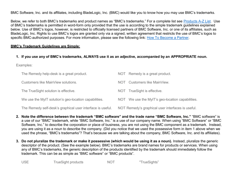 BMC Trademark Guidelines