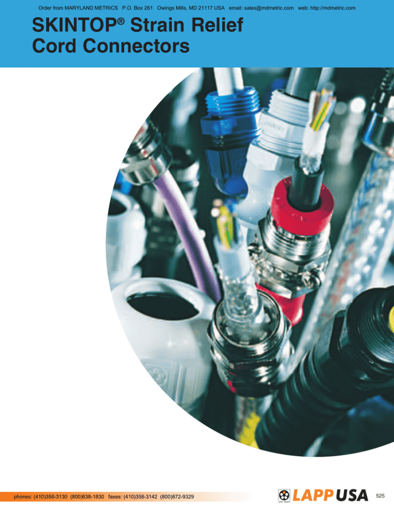 SKINTOP® Strain Relief Cord Connectors