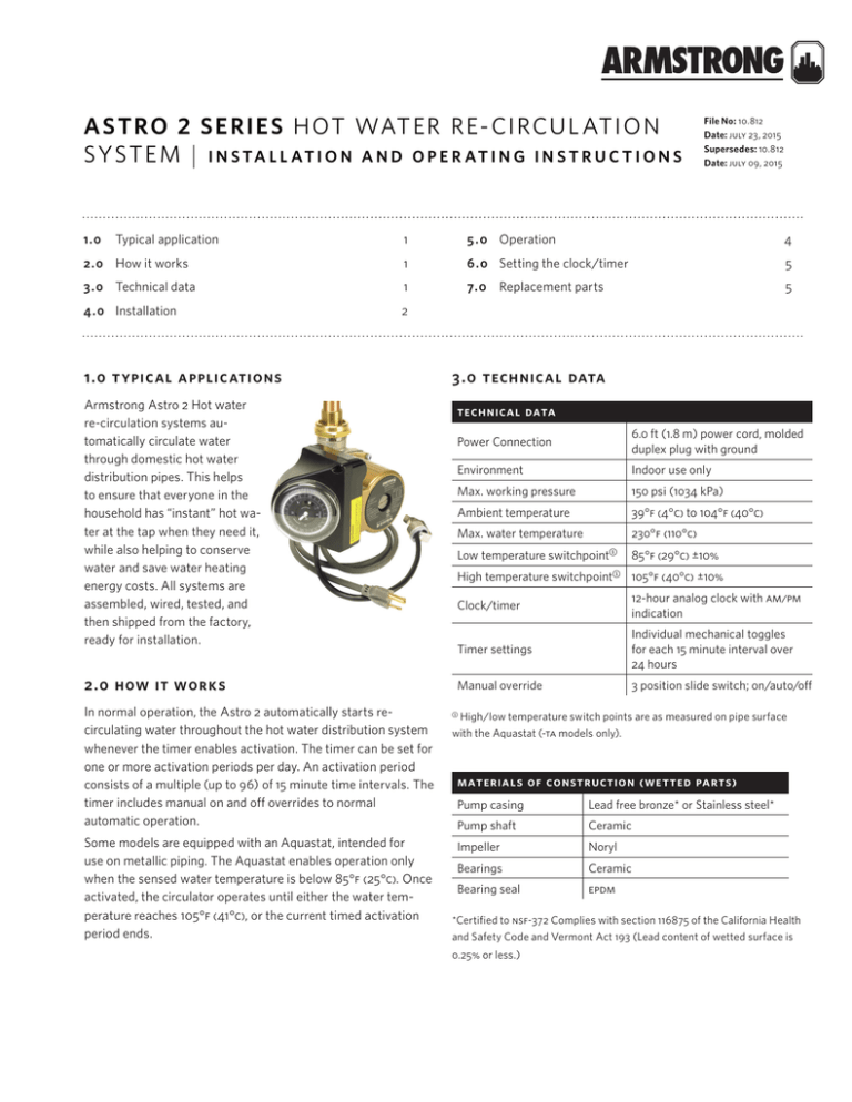 Installation Instructions - Armstrong Fluid Technology