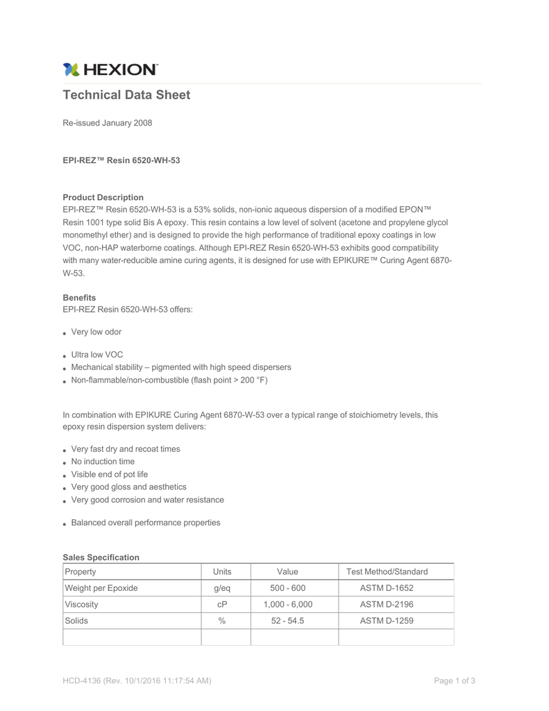 Technical Data Sheet Technical Data Sheet