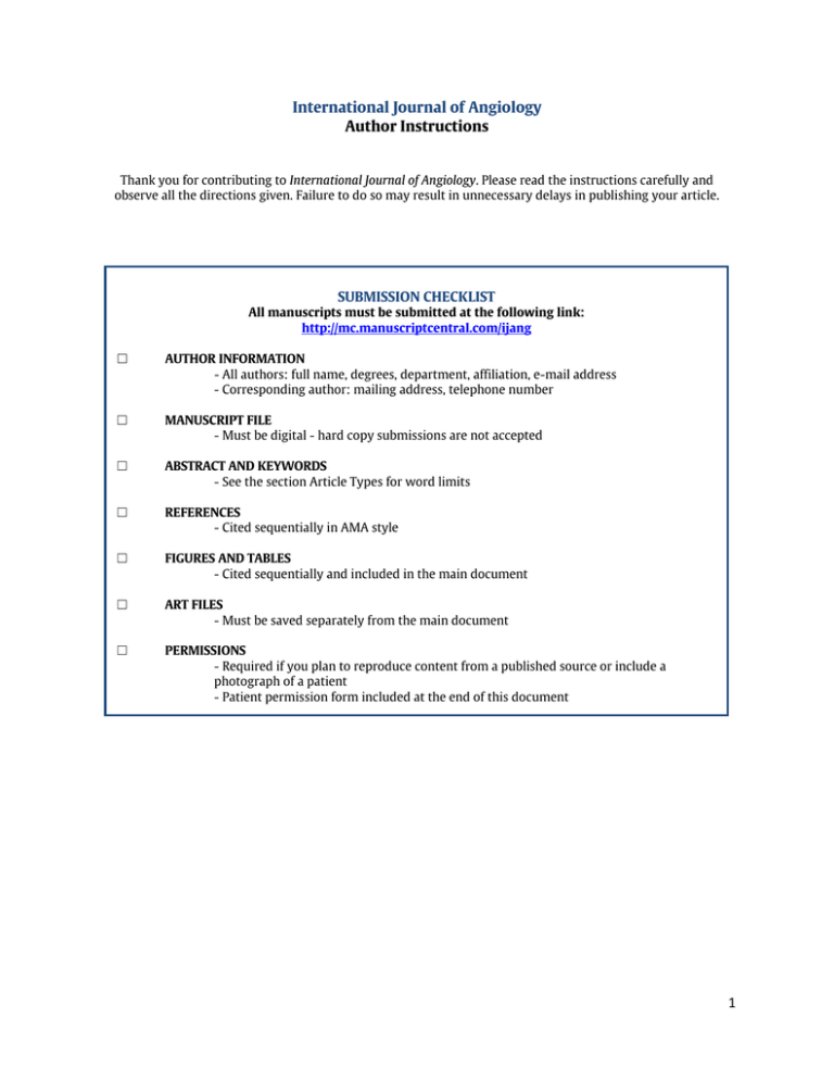 International Journal of Angiology