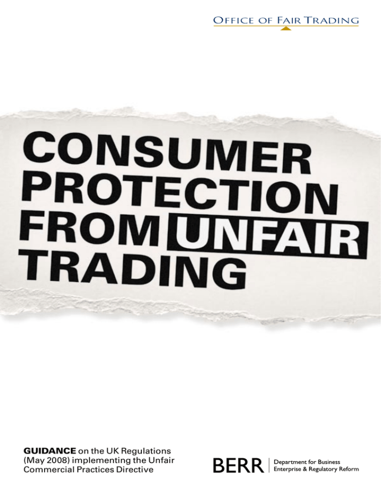 Consumer protection from unfair trading
