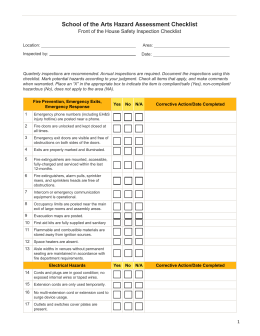 HAZARD ASSESSMENT CHECKLIST