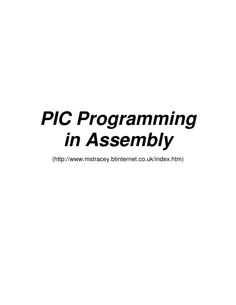 PIC Programming In Assembly