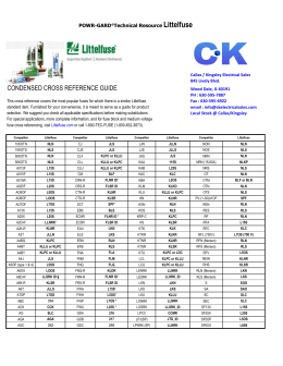 Littelfuse Fuse Cross Reference Sheet