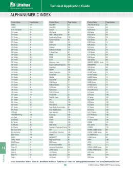 Littelfuse Fuse Cross Reference Sheet