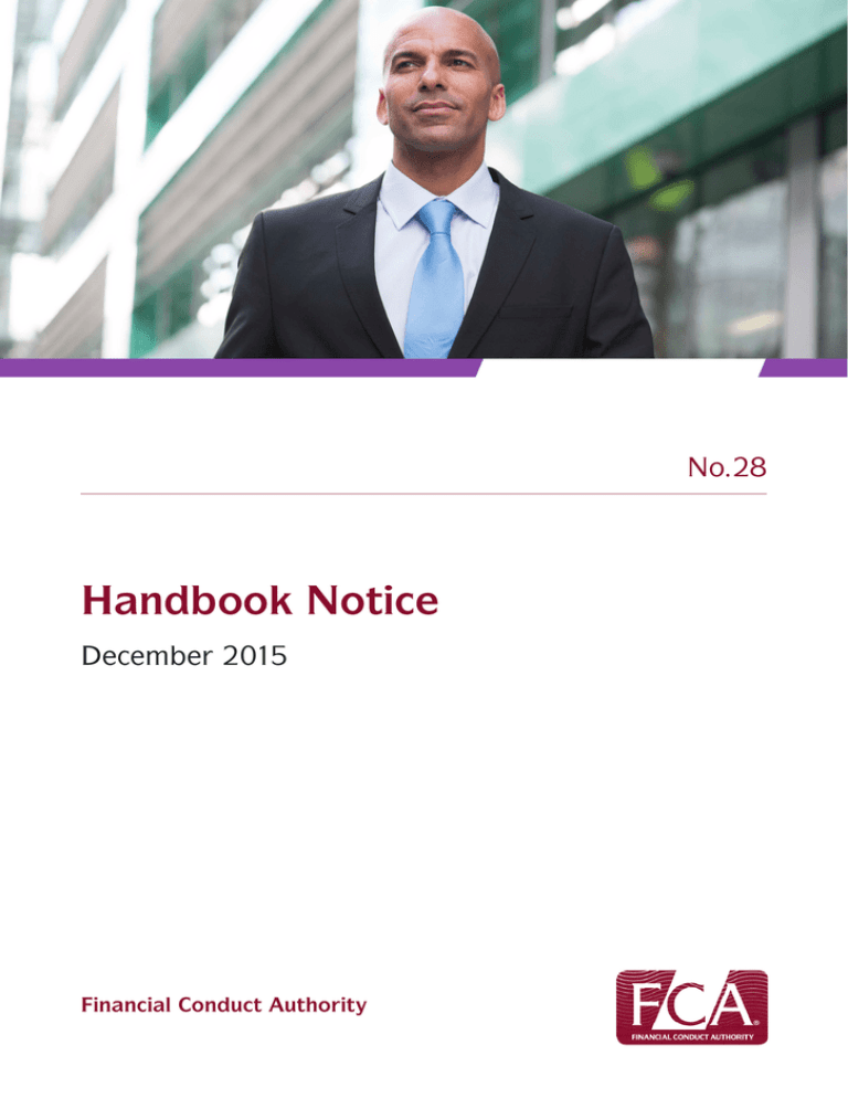 FCA Handbook Notice 28 FCA Handbook Notice 28