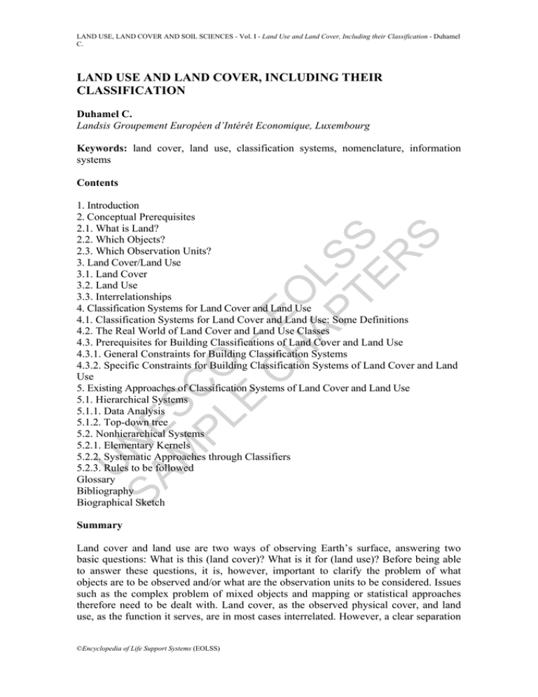 Land Use And Land Cover Including Their Classification